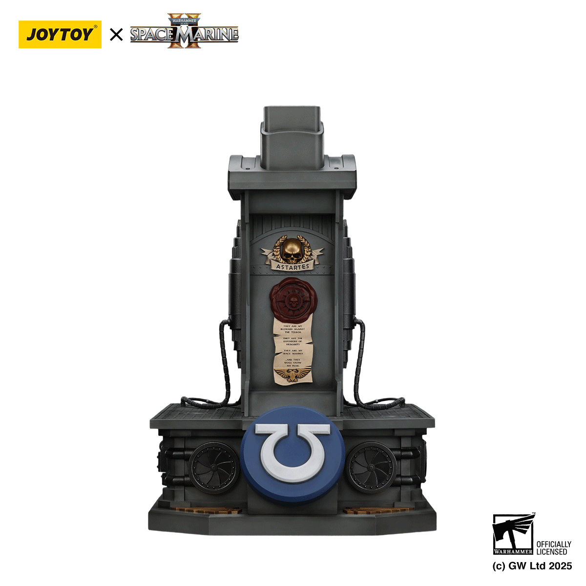 JOYTOY Warhammer Ultramarines Lieutenant Titus' MkX Helmet & Display Stand