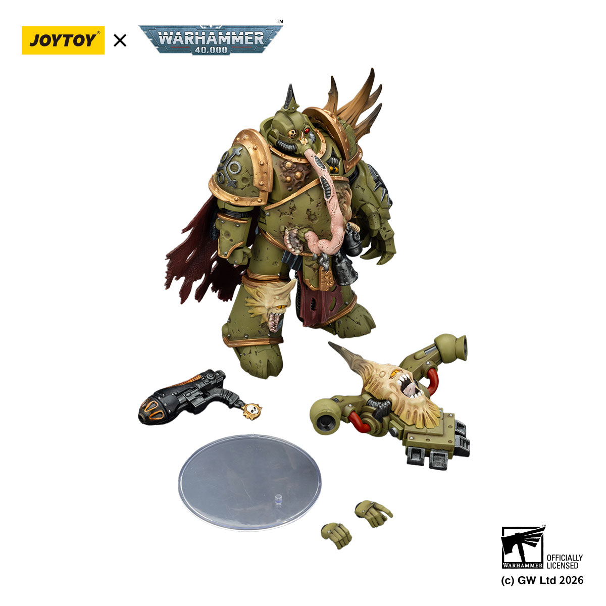 JOYTOY Death Guard Plague Marine Champion with Plasma Pistol and Power ...